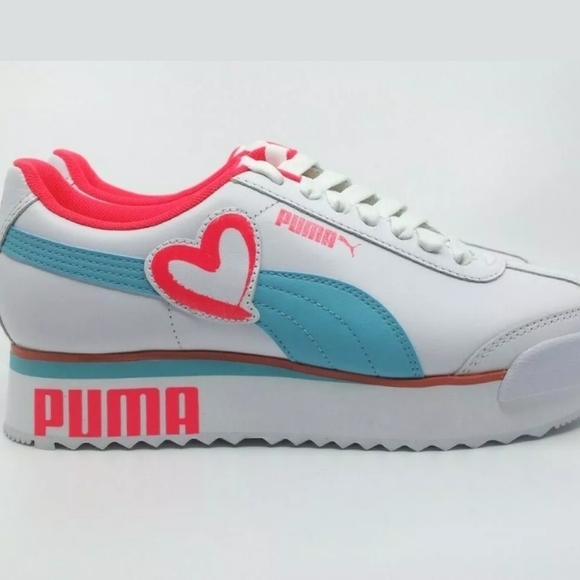 Puma | Shoes | Puma Amor Heart Women Whitemilky Bluepink Alert | Poshmark